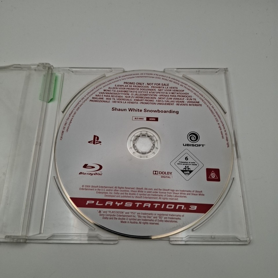 Shaun White Snowboarding Promo Playstation PS3 BLES 00403 DISC ONLY ...