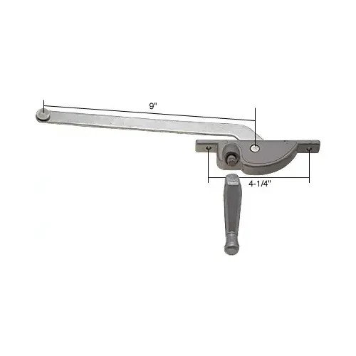 9" Right Hand Aluminum Casement Window Operator 4-1/4" Screw Holes for ...