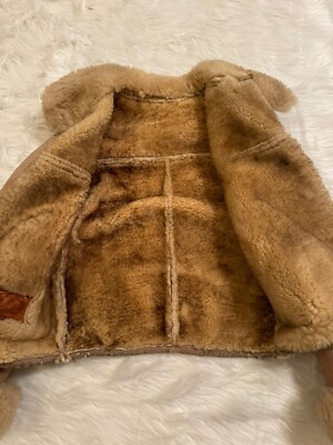 Overland Sheepskin Shearling Coat Jacket Sherpa Fur Beige Overland Sheepskin Shearling Coat Jacket Sherpa Fur Beige