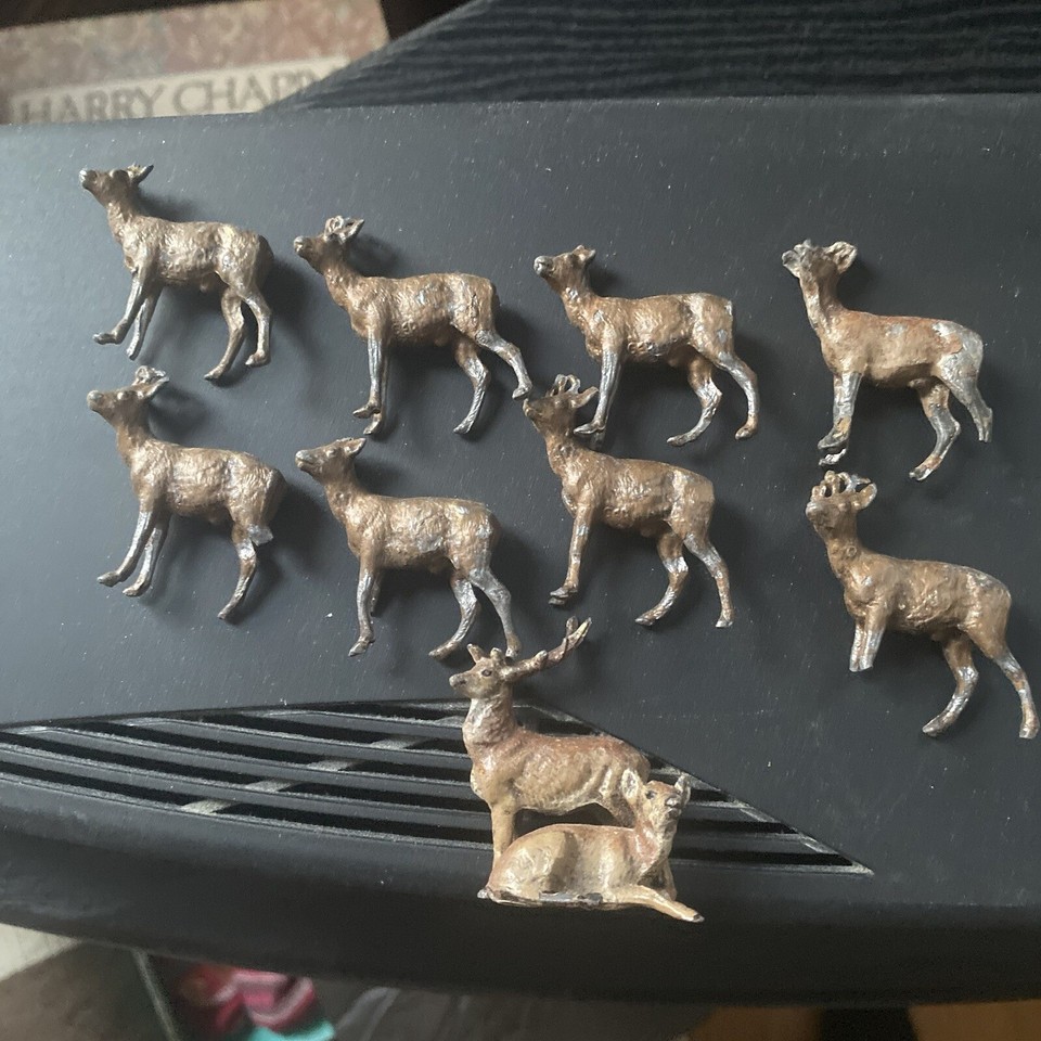 Vintage German 1930s Heyde Putz Lead Toy Stag Deer Figure Cold Painted ...