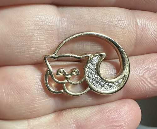 Vintage 1980 Avon CAT Pin Lapel Pinback Gold & Silver Two-Tone Openwork ...