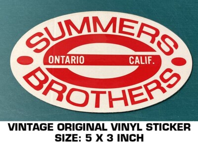 SUMMERS BROTHERS VINTAGE ORIGINAL VINYL STICKER DECAL - NHRA DRAG ...