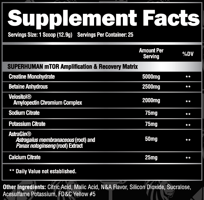Alpha Lion Superhuman Post Recovery Creatine Velositol Formula 25sv ...