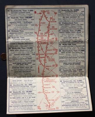 1950 Indiana to Florida Highway map hotel brochure Santa Claus Land ...