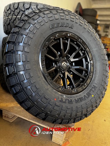 17x9 Fuel D679 Rebel Black Wheels 35" Kenda RT Tires 6X135 Ford F150 ...