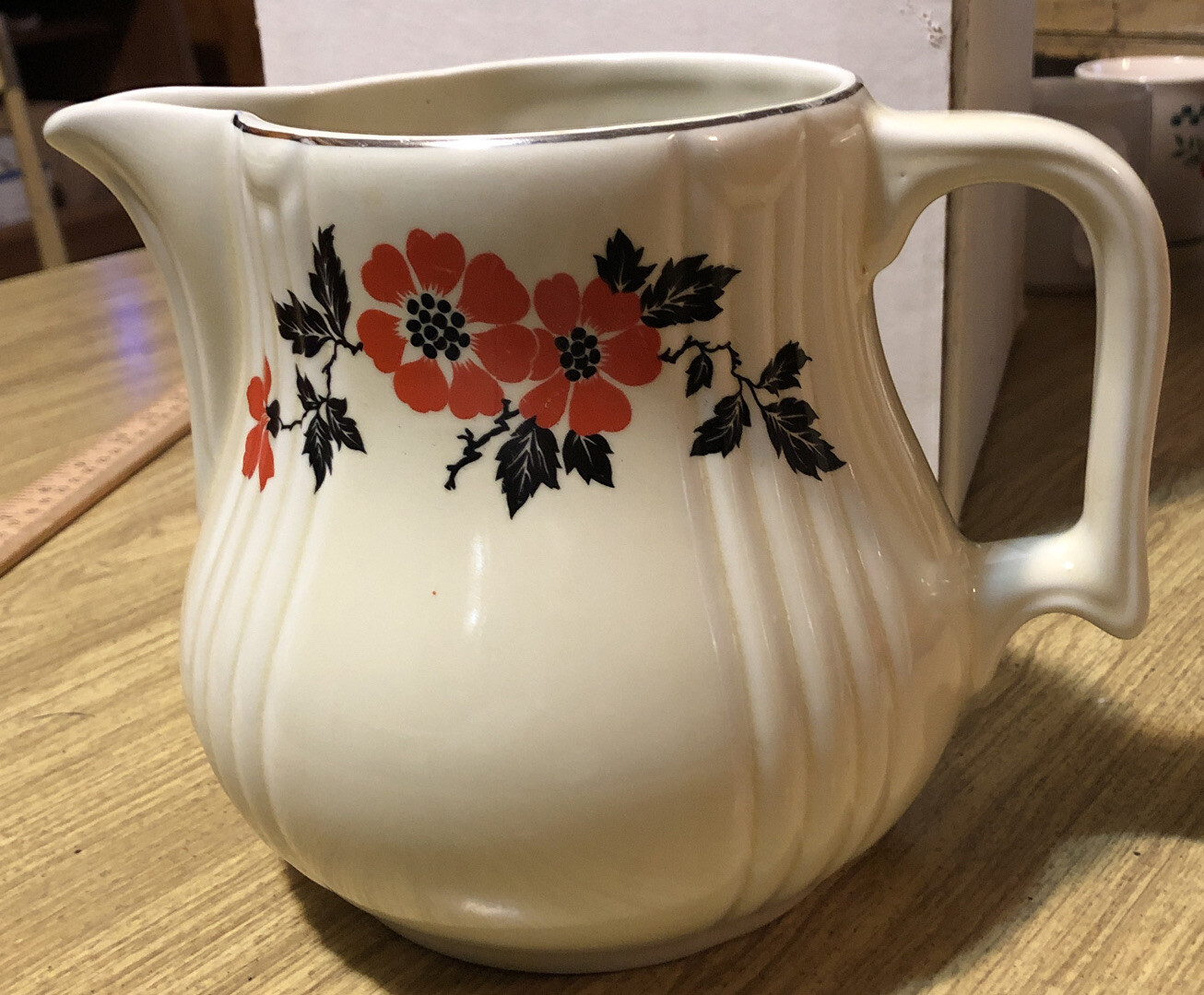 Vtg Hall Superior Kitchenware Red Poppy Pitcher 7" | eBay