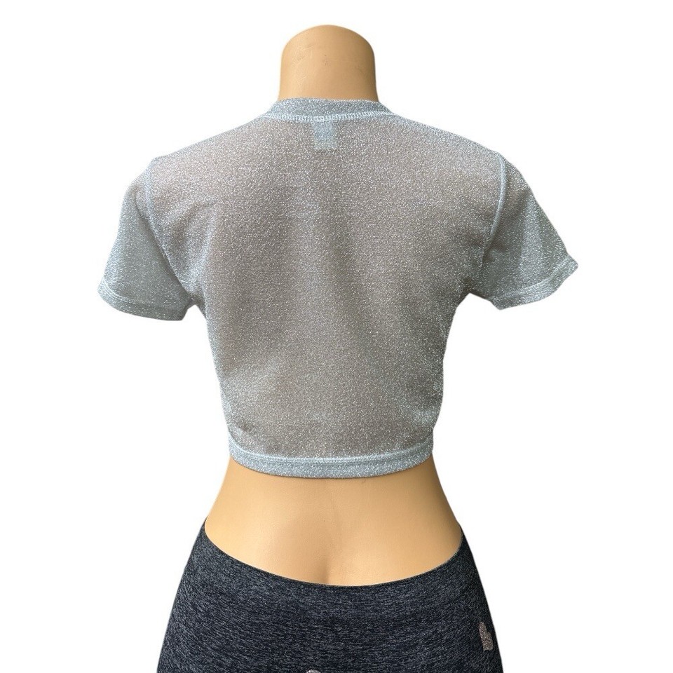 Silver Glitter Crop Top | eBay