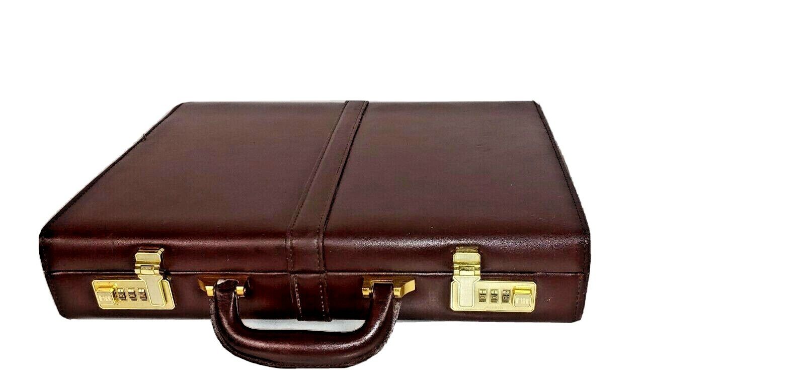 Vintage HIT Genuine Leather Attache Briefcase Brown T… - Gem