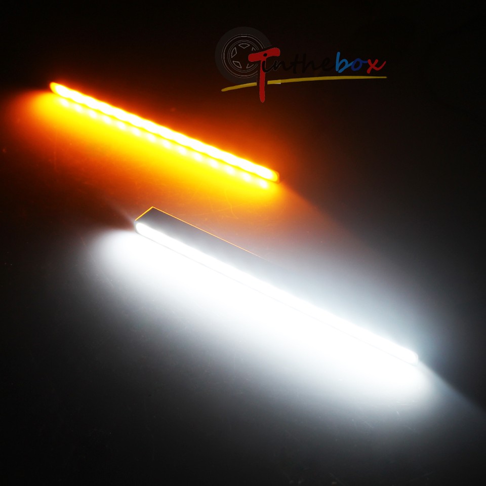 2 Ultra Slim Switchback White/Amber LED DRL Daytime Running Lights Fog ...