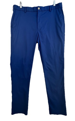 Peter Millar Raleigh Performance Trouser Mens 34 x 32 Blue Golf Chino ...