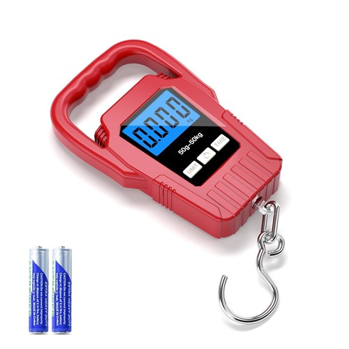 Digital Fish Scale Hanging Fishing Scale,110lb/50kg Luggage Red | eBay