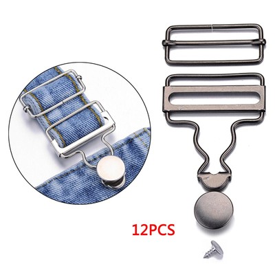 12pcs Suspenders Buckle Fastener Bib Metal Button Clips Gourd Brace ...
