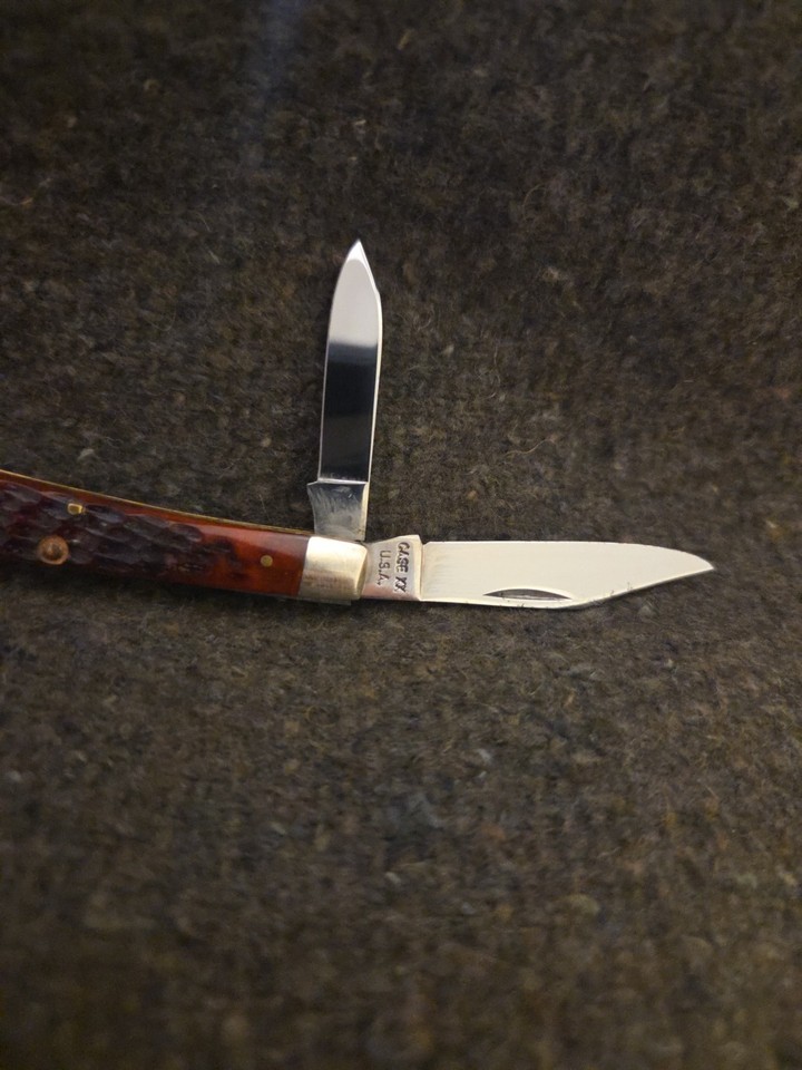 Vintage Case XX U.S.A. 6229 1/2 Dark Redbone Tadpole Knife 1965-1969 | eBay