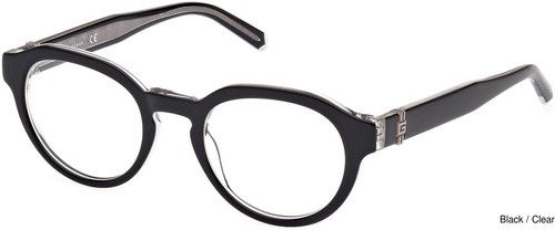 Guess GU50083 005 Black Plastic Round Eyeglasses Optical Frame 50-21 ...