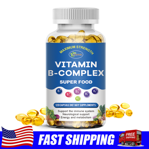 Vitamin B Complex 120 Capsules B1,B2,B3,B5,B6,B7,B9,B12, Immune Support ...