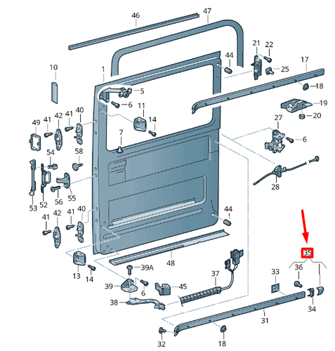VW CRAFTER 2F MK1 Right Sliding Door Guide Rail Cover 2E1843796 | eBay