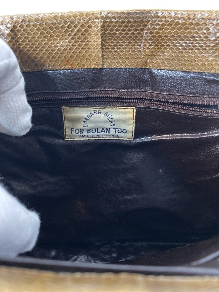 Barbara Bolan Genuine Blonde Python snake skin Slim Clutch/Crossbody ...