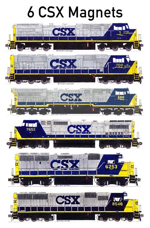 CSX YN2 Locomotives 6 magnets Andy Fletcher | eBay