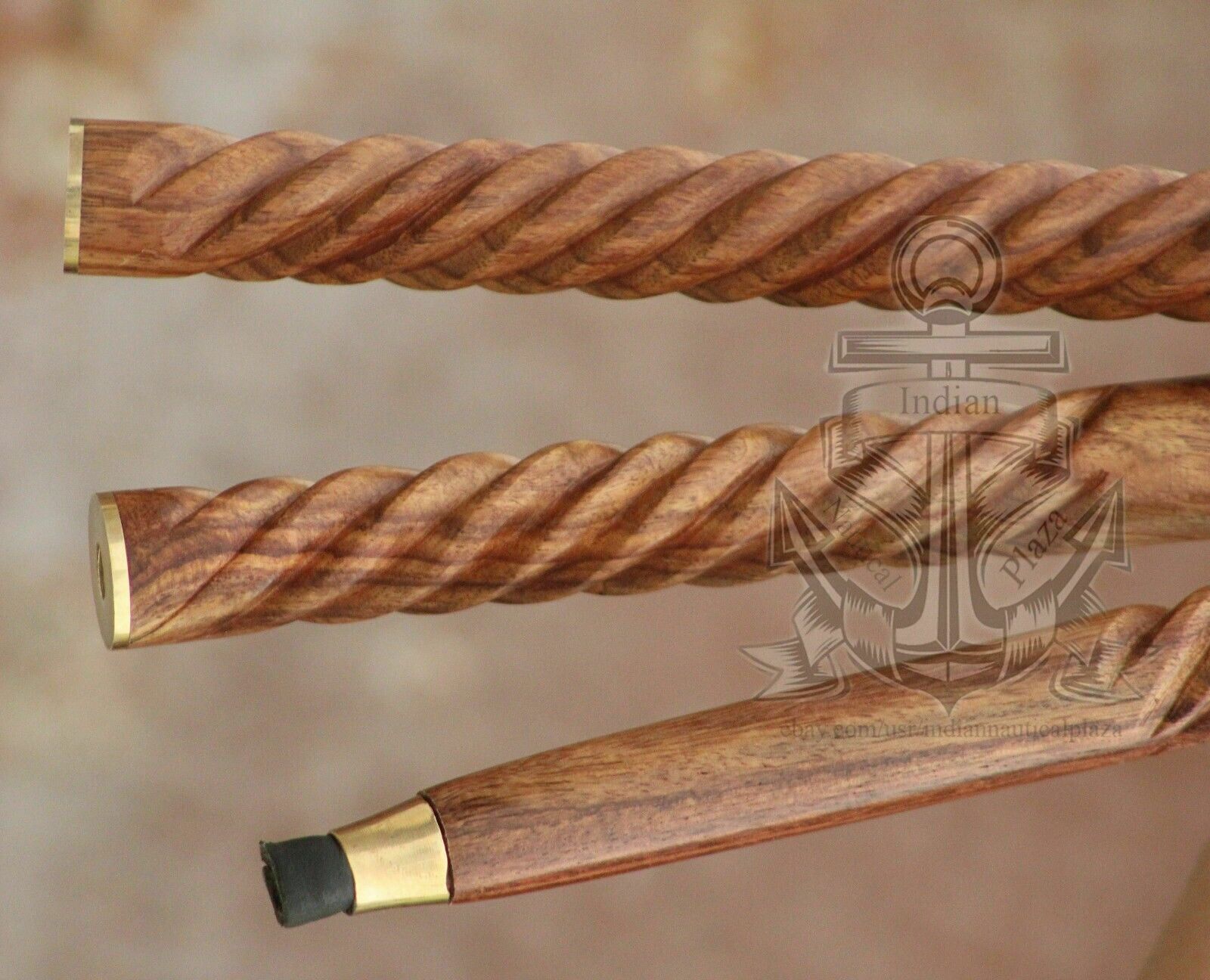 Designer Style Vintage Walking Cane Shaft Wooden Spiral Craved For ...