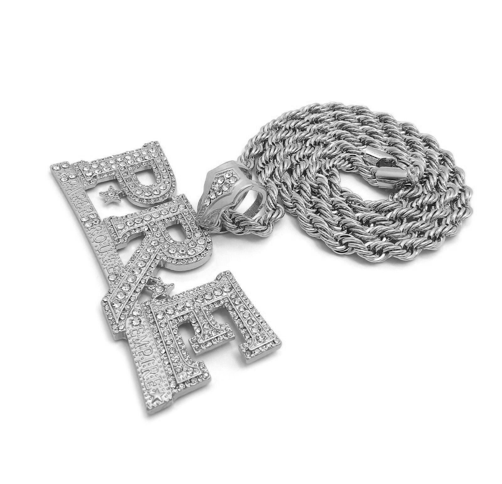 HIP HOP ICED CUBIC ZIRCONIA YOUNG DOLPH PRE PENDANT 6mm 30" ROPE CHAIN ...