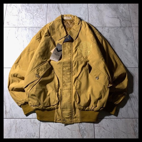 VINTAGE Vintage Dunlop Mustard Nylon Harrington Jacket with Padding | eBay