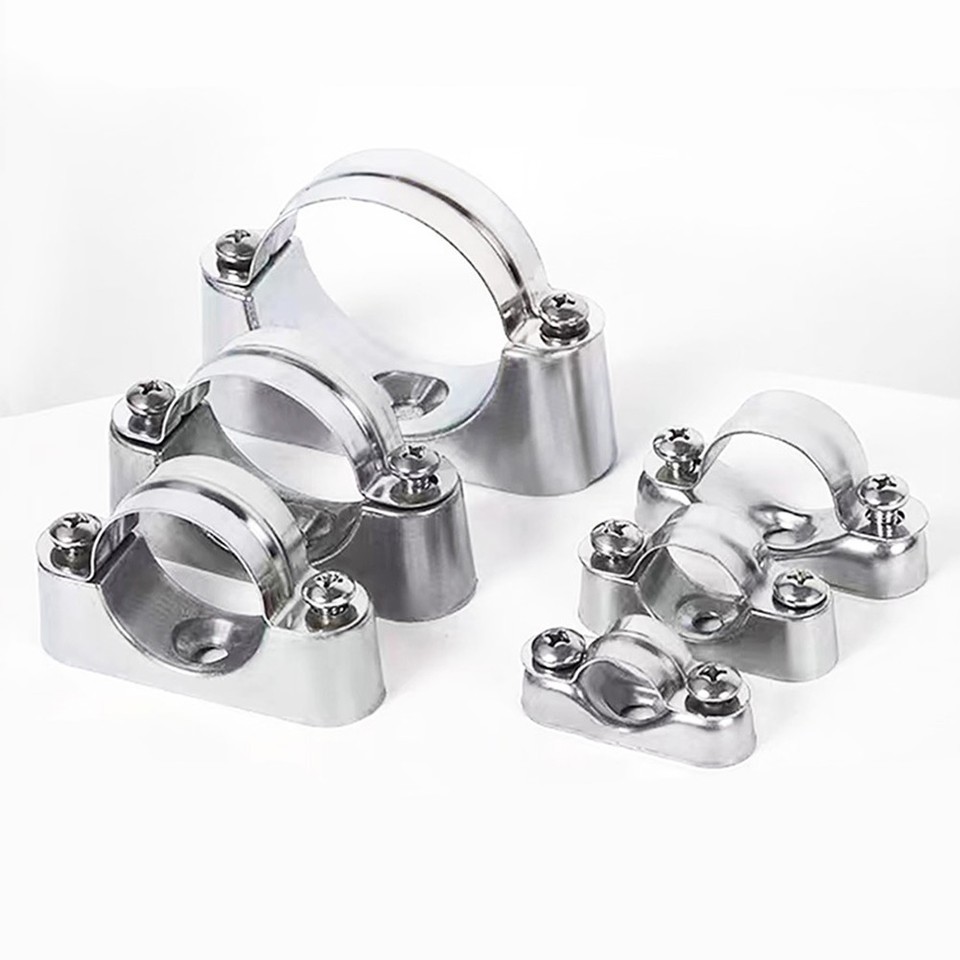 Stainless Steel Pipe Bracket Clamp Set for Electrical and Home Projects ...