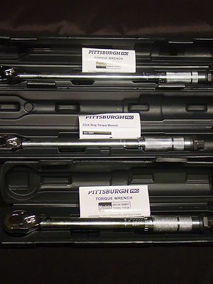 NEW Pittsburgh 1/4" 3/8" 1/2" Drive Mechanics Ratchet Socket TORQUE ...