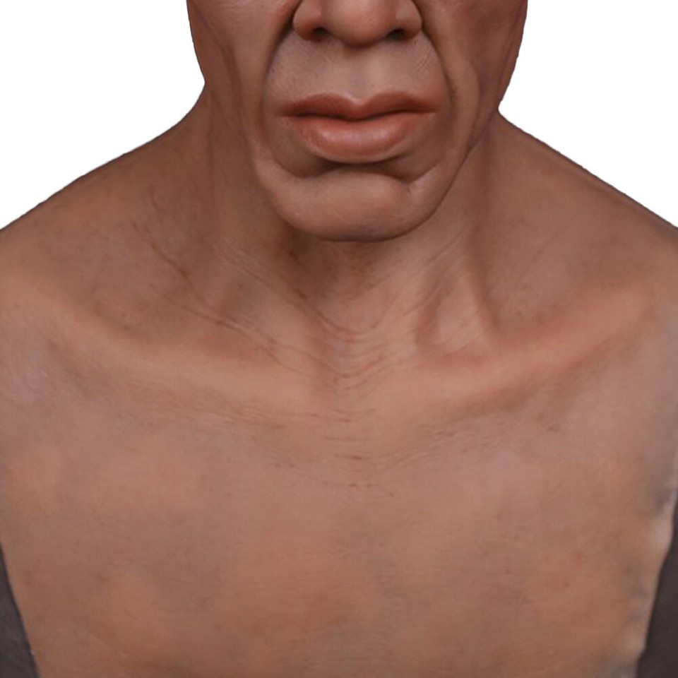 Silicone Realistic Man Face Mask Prop Head Hoods Cosplay Halloween ...