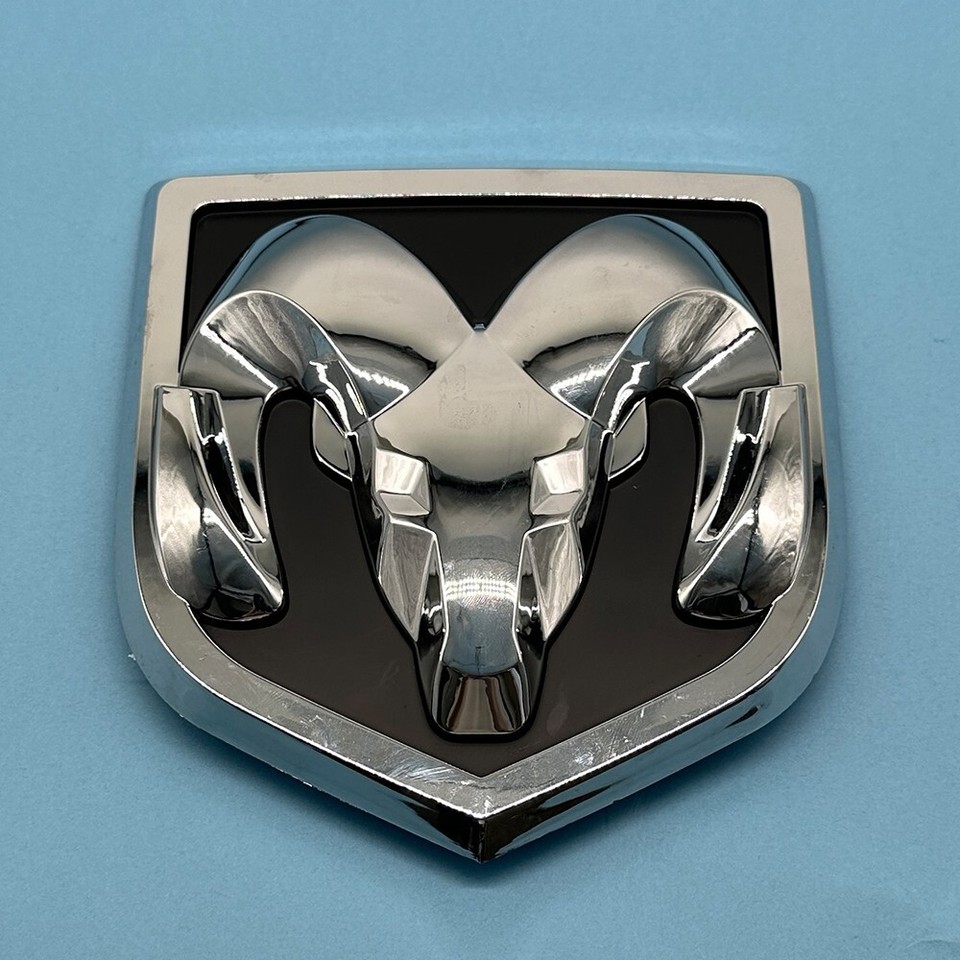 For 2009-2018 RAM 1500 2500 3500 Rear Tailgate Rams Head Emblem Chrome ...