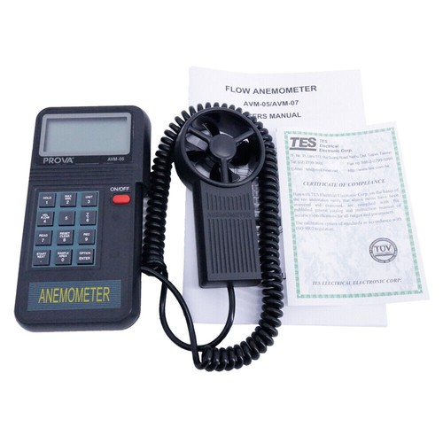 TES AVM-05 Digital Anemometer K Type Thermocouple Flow/Temperature ...