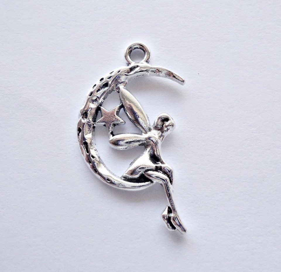 Silver Crescent Moon Fairy Sprite Charms / Pendants - Set of 12 | eBay