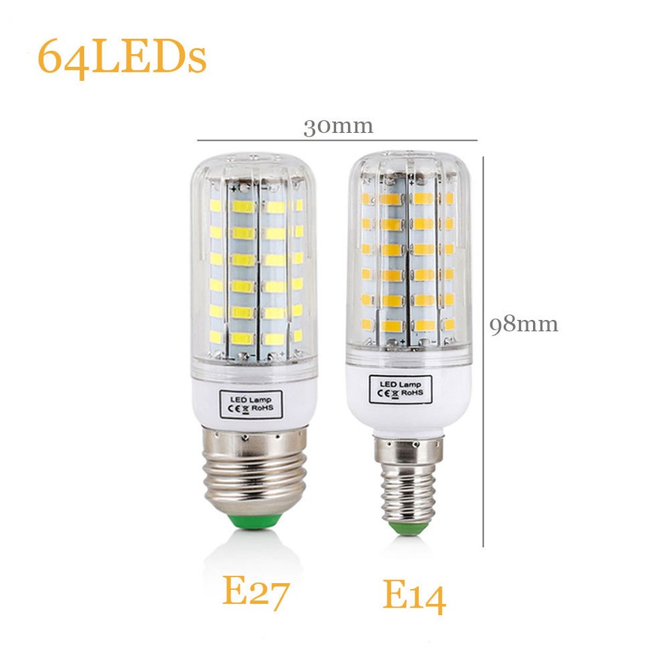 1X 5X 10X E14 E27 5730 SMD LED Corn Bulb Lamp 7W 12W 25W Candle Light ...