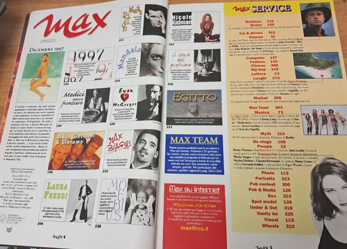 Max rivista dicembre 1997-A.Marcuzzi-no calendario-Travolta-Andrè ...