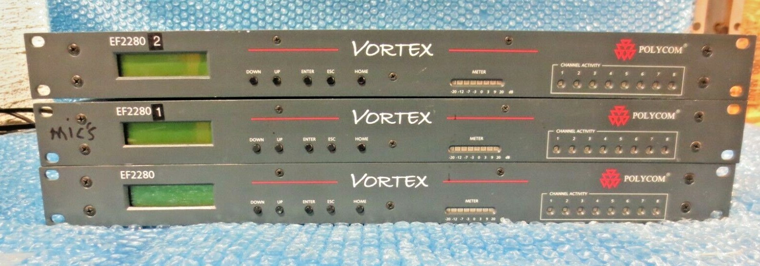LOT OF 3 Polycom Vortex EF2280 Multi-Channel Audio Matrix Mixer | eBay
