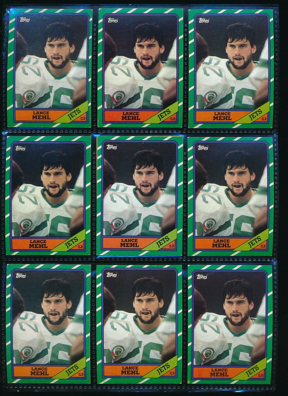 Lot (10) 1986 Topps #108 Lance Mehl New York Jets Football (V80) SWSW ...