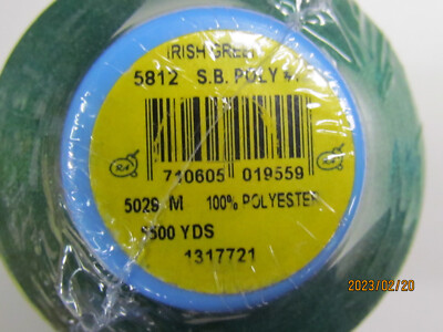 A&E Robison-Anton Embroidery Thread 122 SB POLY, 5500 yards IRISH GREEN ...