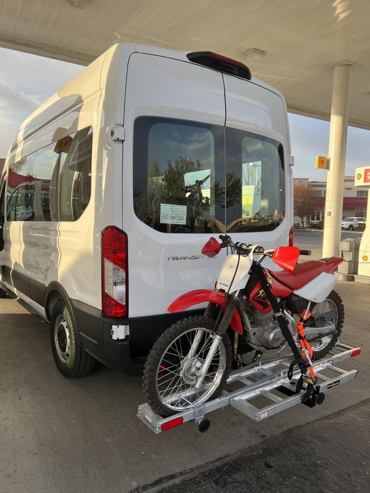 Motorcycle Hitch Receiver Mounted Aluminum Dirt Bike Carrier Trailer ...