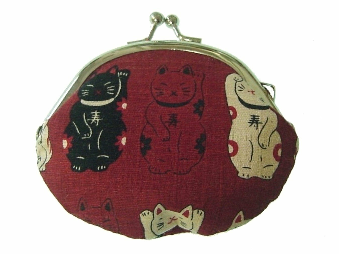 Maneki Neko Beckoning Cat Gamaguchi Coin Purse Red MADE IN JAPAN TB2730 ...