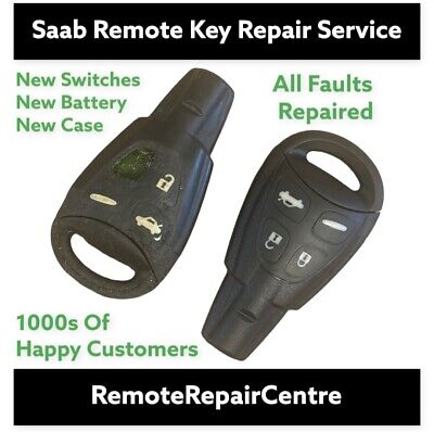 Saab 4 Button Remote Key Fob Repair Fix Service - For Saab 93 95 9-3 9 ...