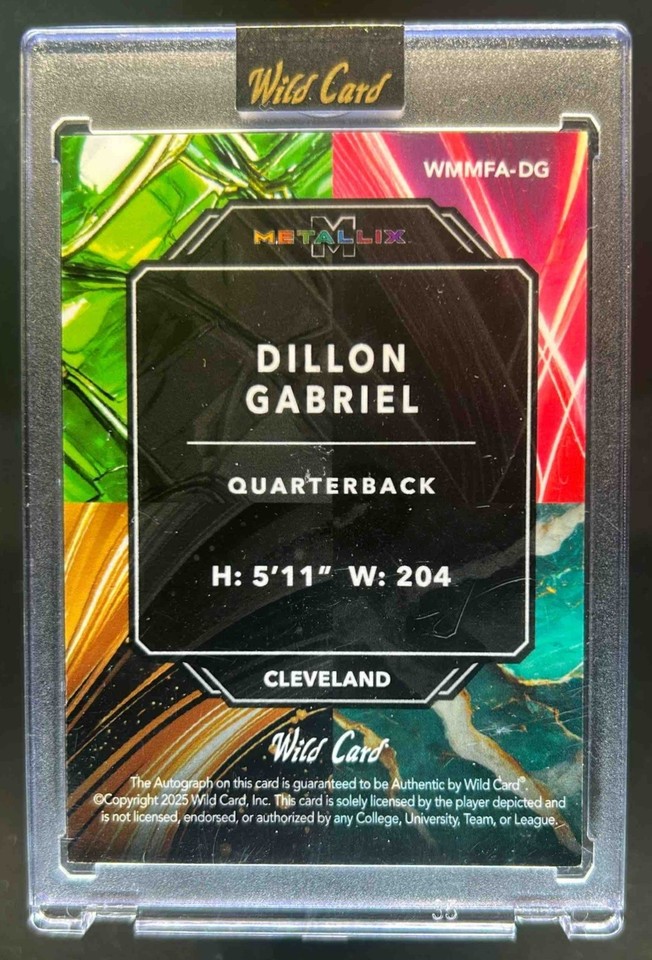 2025 Wild Card Metallix Dillon Gabriel Gold Circles Auto Autograph RC ...
