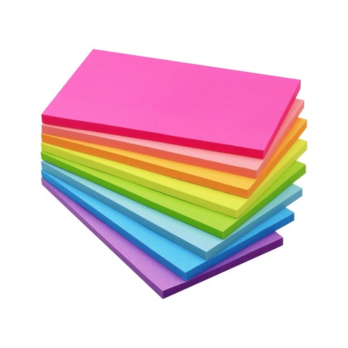 Sticky Notes 3x5 inch Bright Colors Self-Stick Pads 8 Packs 400 Sheets ...