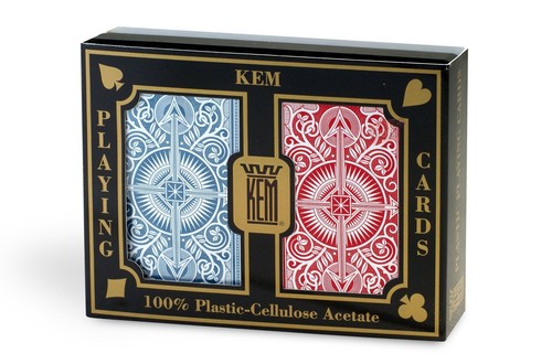 KEM Arrow Red and Blue Bridge Size Jumbo Index Playing Cards Height 3. ...