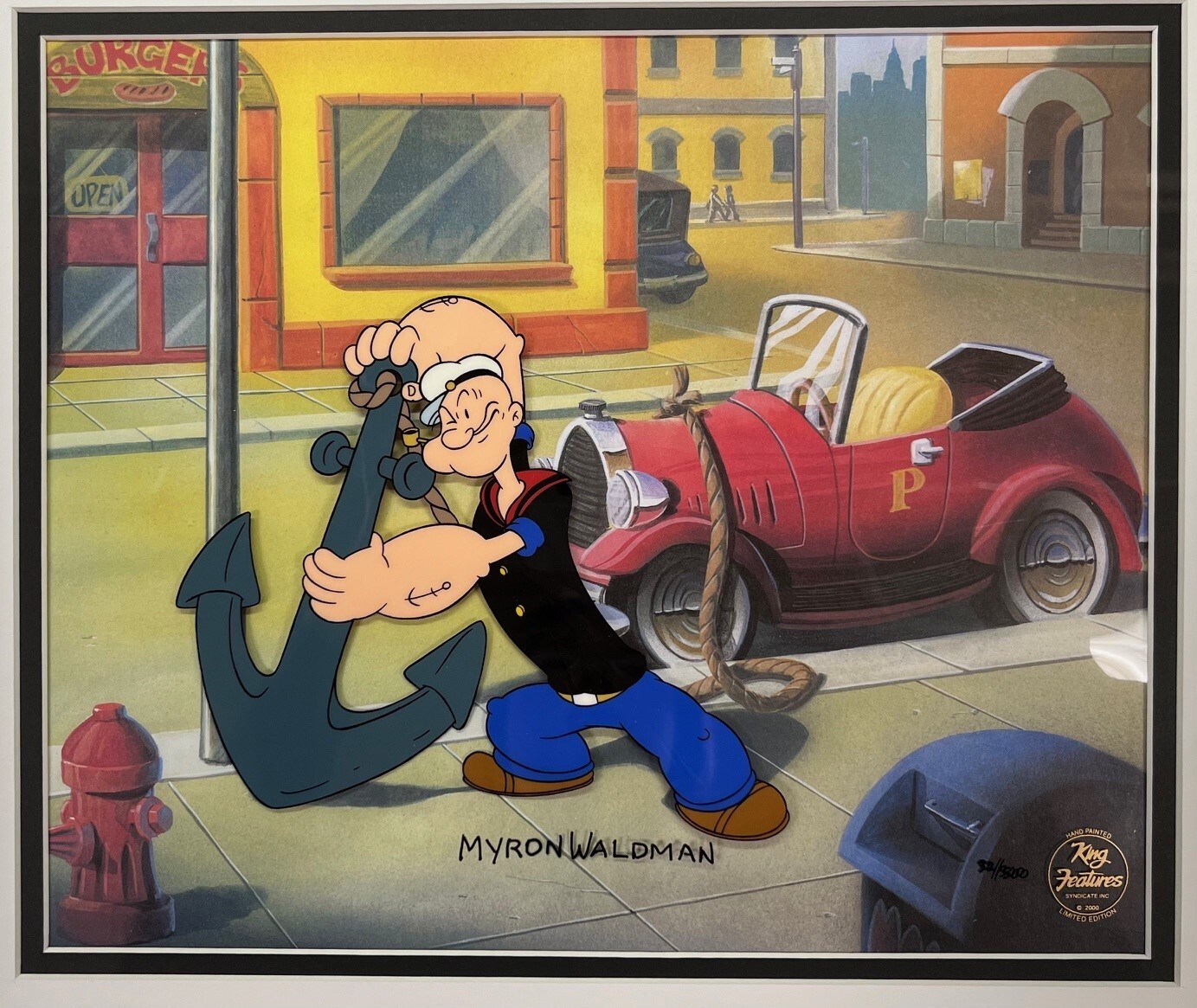 "Anchor Parking" Myron Waldman Popeye Limited Edition Cel Car Cute Art ...