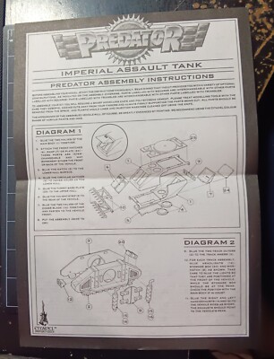 GWS Warhammer 40k Rogue trader era Predator Tank model instruction ...