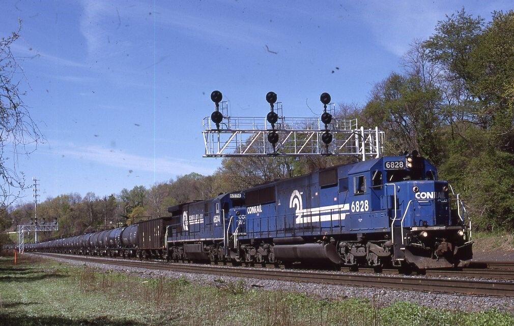 CONRAIL CR 6828 Railroad Train Locomotive BELMONT PA Original 1999 ...
