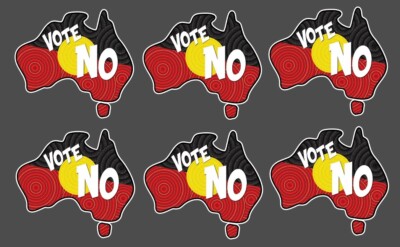 6pk Aboriginal VOTE NO VOICE TO PARLIAMENT Map 70x60mm Sticker outdoor ...