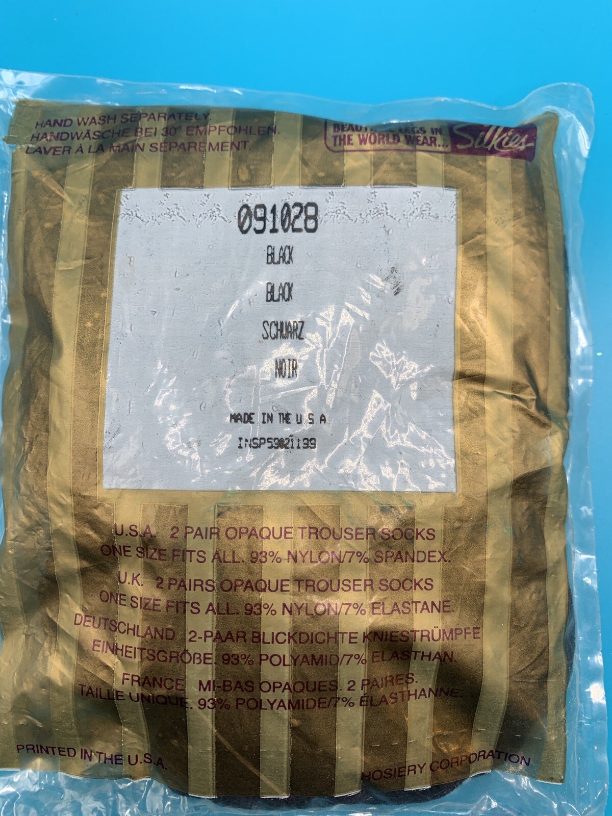 Trouser Socks SILKIES Opaque 1 Unopened Package 2 Pair Black Nylon ...