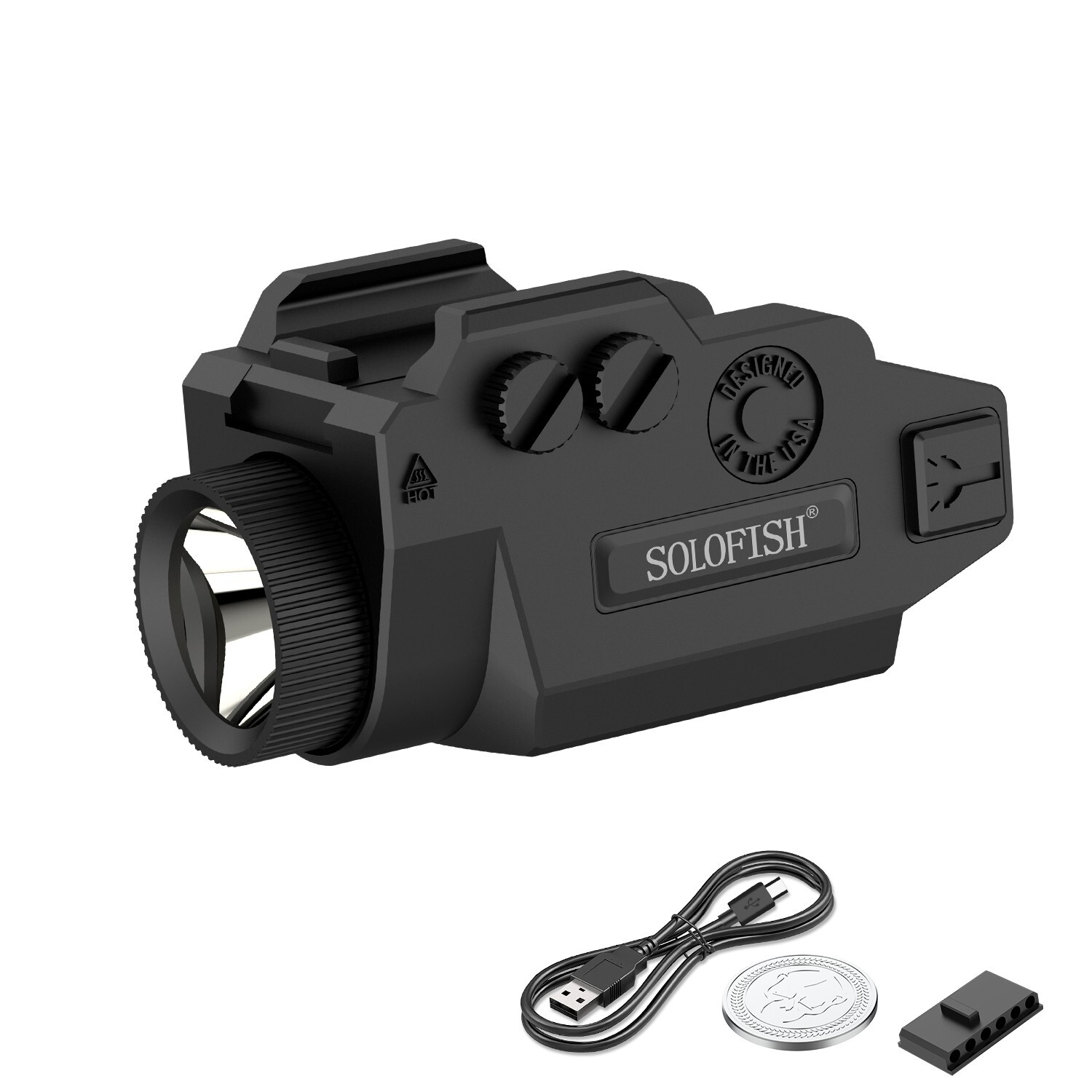 SOLOFISH 650 Lumens Flashlight Rechargeable Strobe Light for Pistol ...