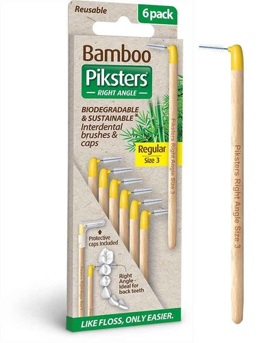 Piksters Bamboo Right Angle Brush Size 3 Regular - 6 Pack 9336628004399 ...