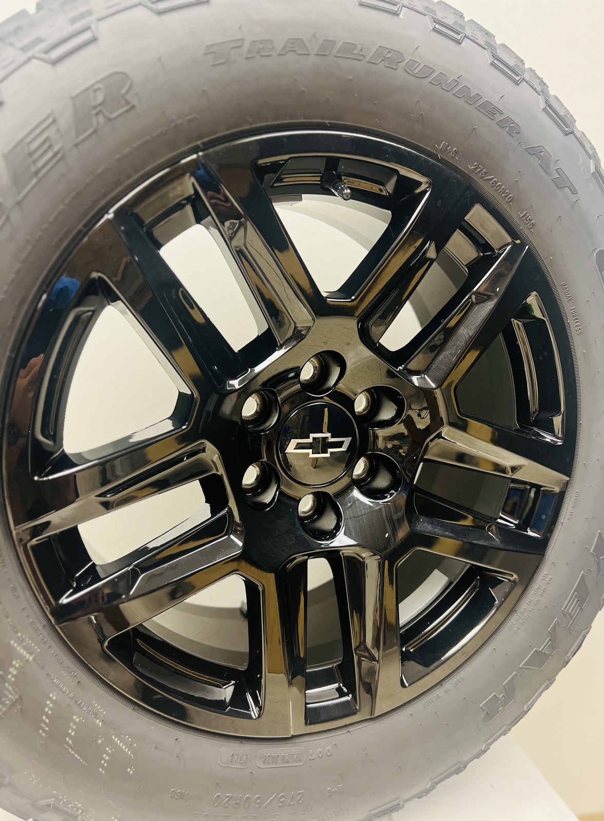 20" Chevy Silverado Black Trail Boss OEM Wheels Goodyear A/T Tire Lug ...